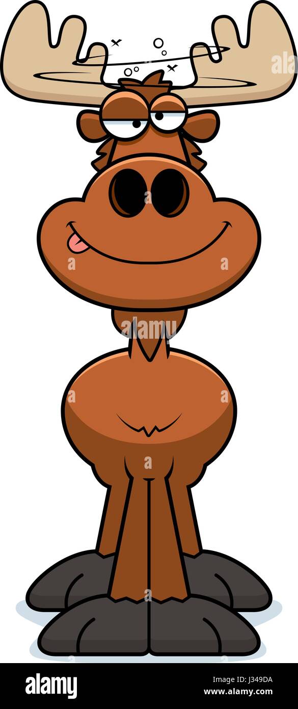 A cartoon illustration of a moose looking drunk Stock Vector Image ...