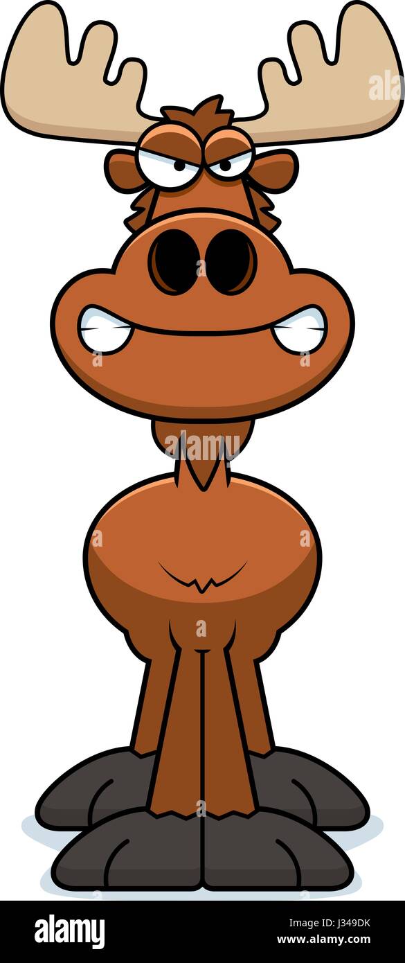 A cartoon illustration of a moose looking angry Stock Vector Image ...