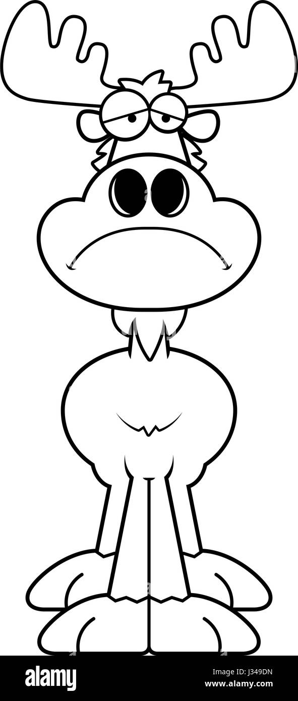 A cartoon illustration of a moose looking sad Stock Vector Image & Art ...