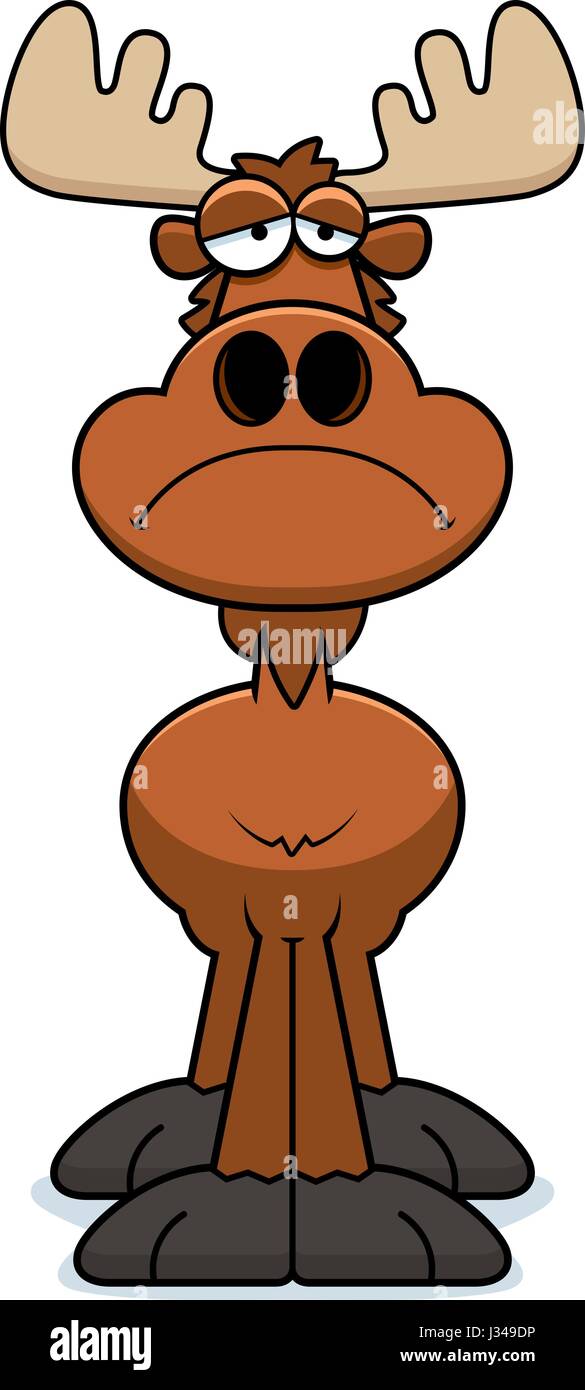 A cartoon illustration of a moose looking sad Stock Vector Image & Art ...
