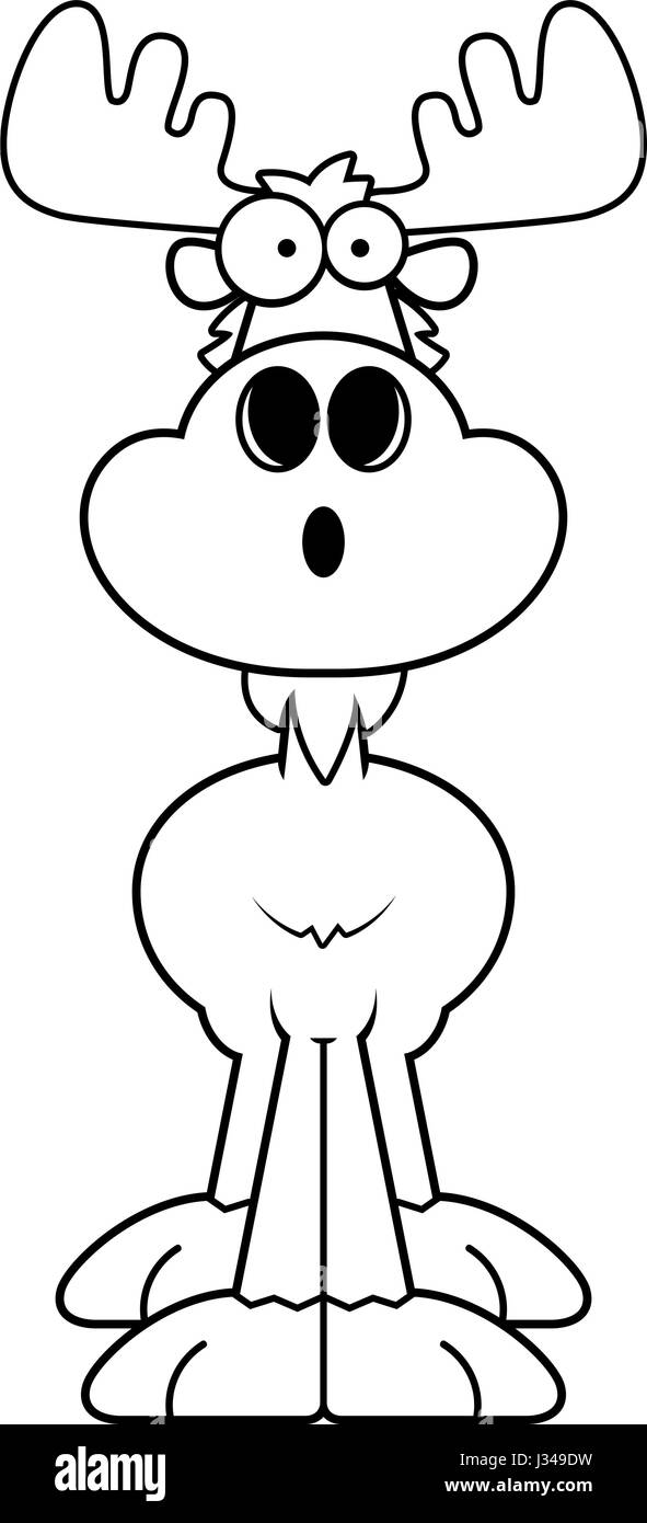 A cartoon illustration of a moose looking surprised Stock Vector Image ...