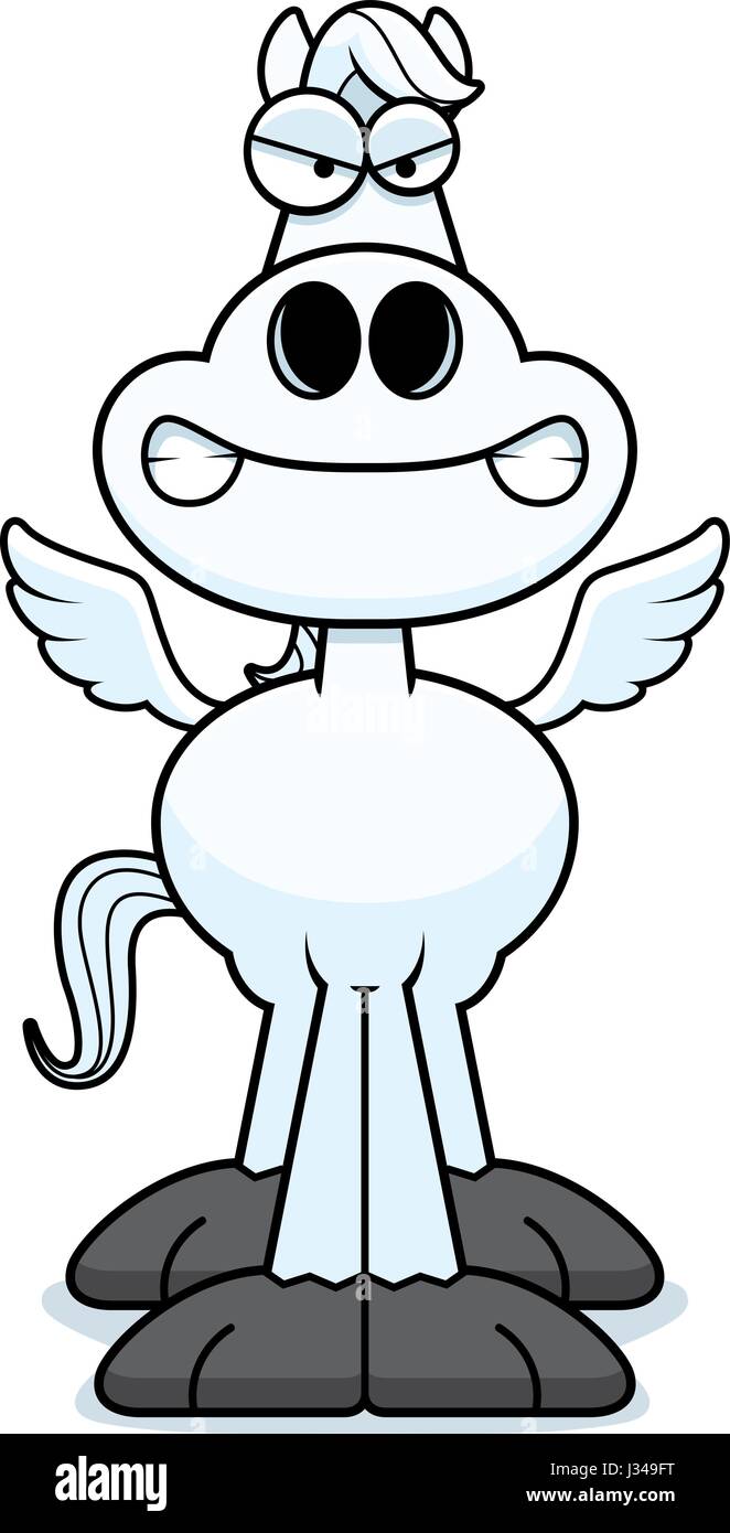 A cartoon illustration of Pegasus looking angry Stock Vector Image ...