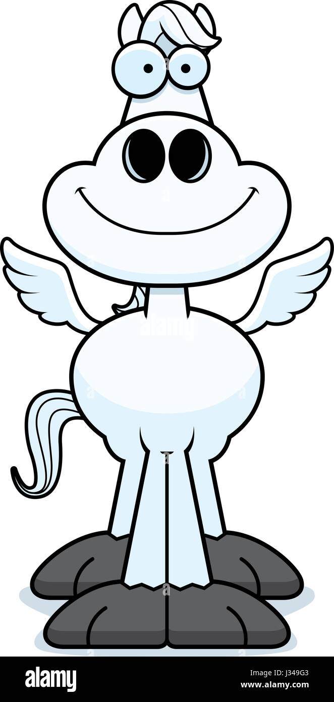 A Cartoon Illustration Of Pegasus Smiling Stock Vector Image And Art Alamy