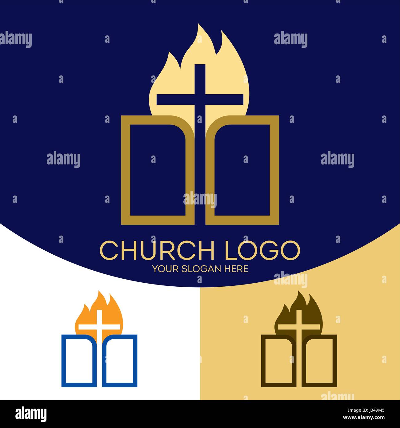 Church Logo Christian Symbols Holy Scripture The Bible The Cross Of