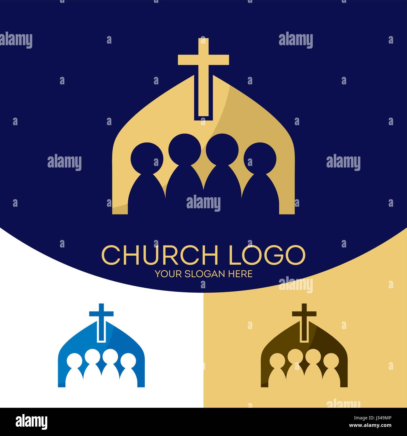 Church logo. Christian symbols. Believers in the Lord Jesus Christ ...