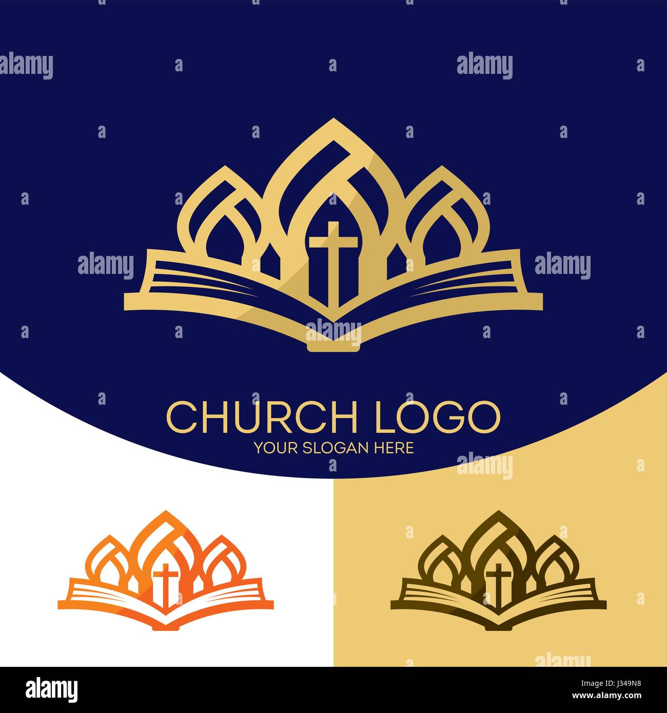 Church logo. Christian symbols. The cross of Jesus Christ and the Holy ...