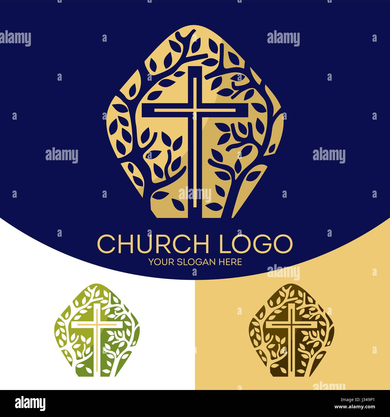 Church logo. Christian symbols. The cross of Jesus Christ and the ...