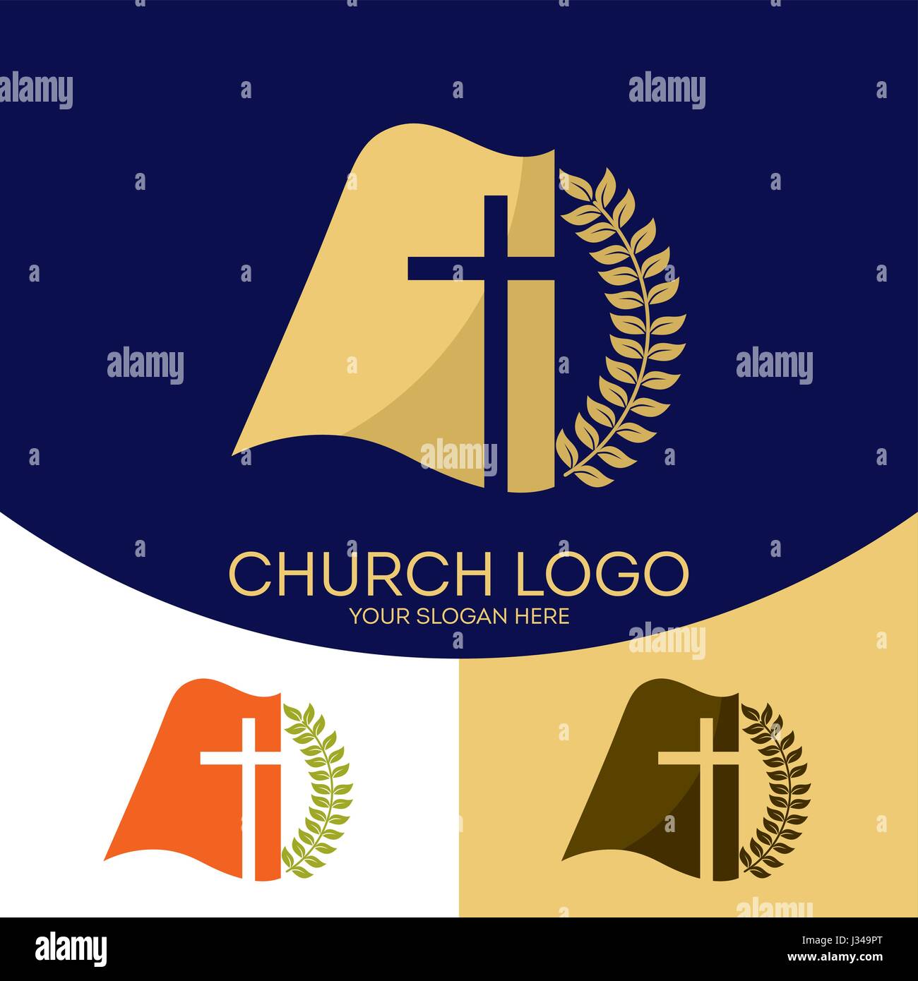 Church logo. Christian symbols. The cross of Jesus Christ and the Holy ...