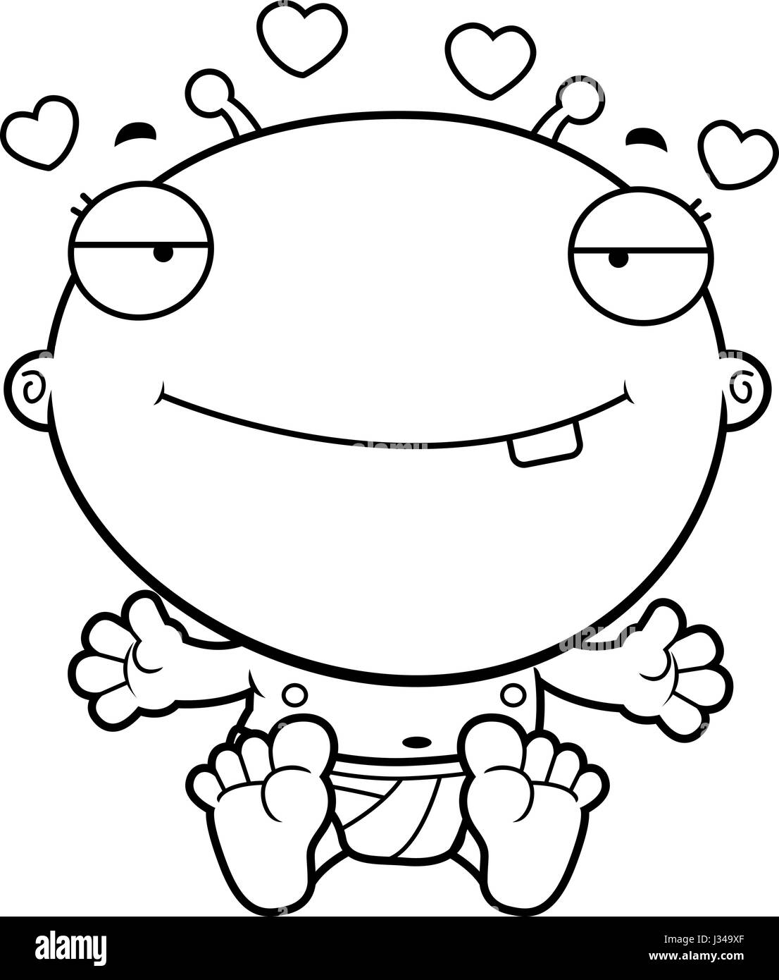 A cartoon illustration of a loving baby alien Stock Vector Image & Art ...