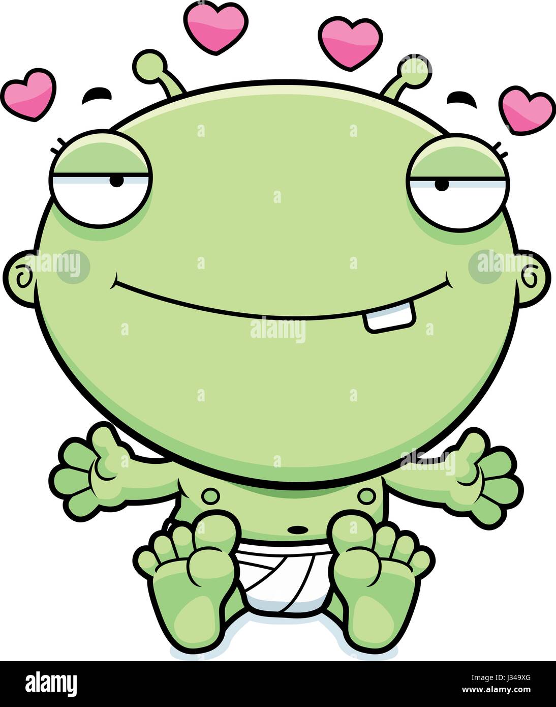 A cartoon illustration of a loving baby alien Stock Vector Image & Art ...