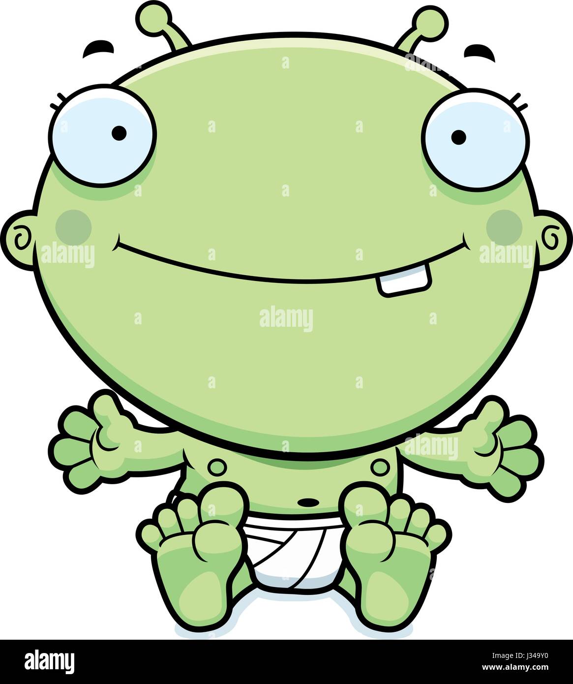 A cartoon illustration of a baby alien smiling Stock Vector Image & Art ...