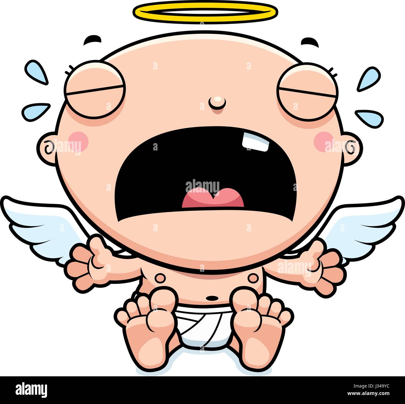 A cartoon illustration of a baby angel crying Stock Vector Image & Art ...