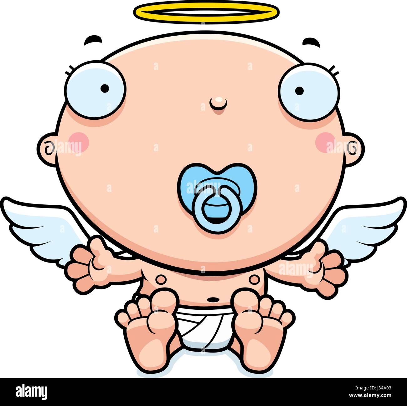 A cartoon illustration of a baby angel with a pacifier Stock Vector ...