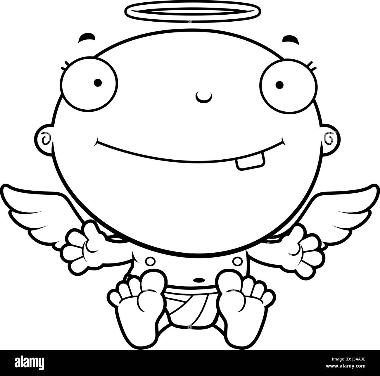 A cartoon illustration of a baby angel smiling Stock Vector Image & Art ...