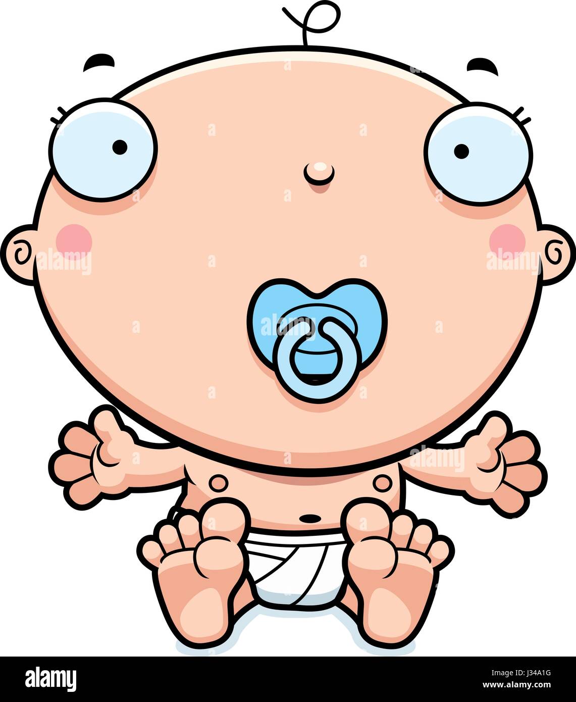A cartoon illustration of a baby boy with a pacifier Stock Vector Image ...
