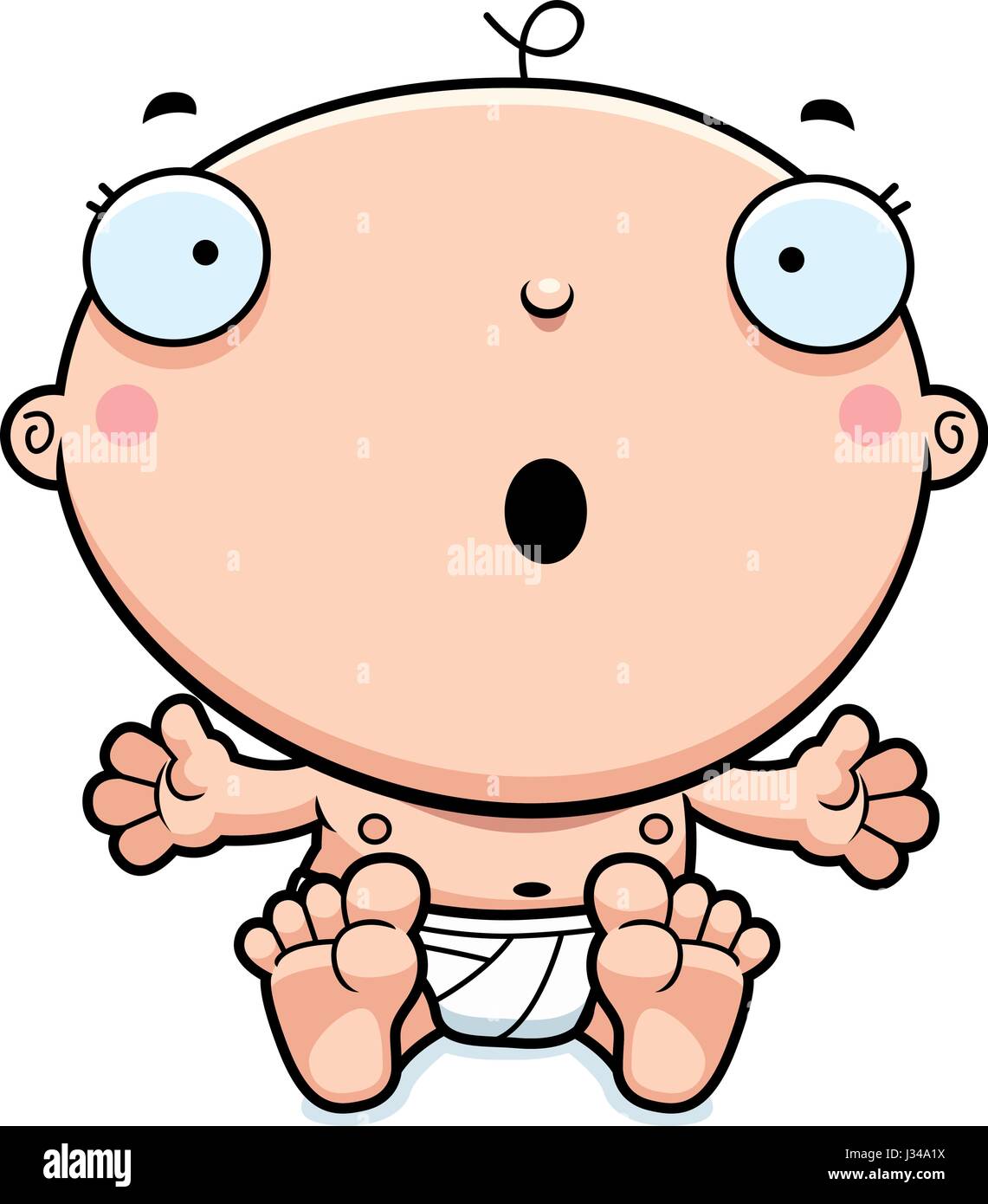 A cartoon illustration of a baby boy looking surprised Stock Vector ...
