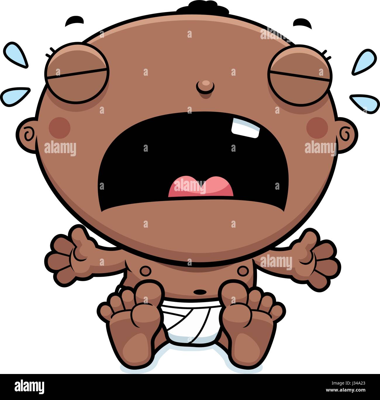 A cartoon illustration of a baby boy crying Stock Vector Image & Art ...