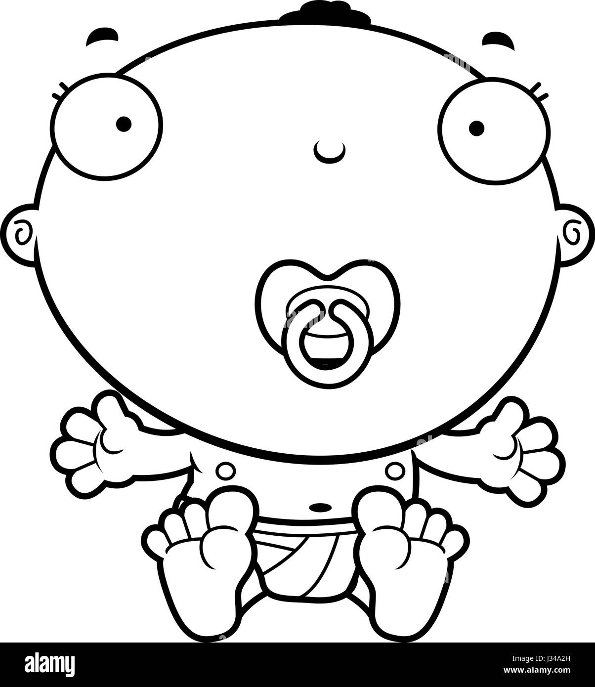 A cartoon illustration of a baby boy with a pacifier Stock Vector Image ...