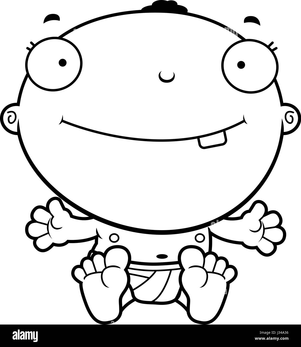 Baby smiling black vector Black and White Stock Photos & Images - Alamy