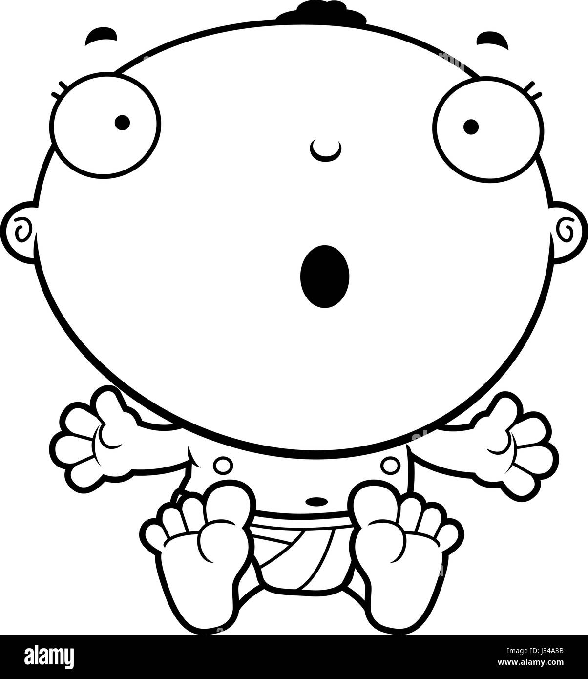 A cartoon illustration of a baby boy looking surprised Stock Vector ...