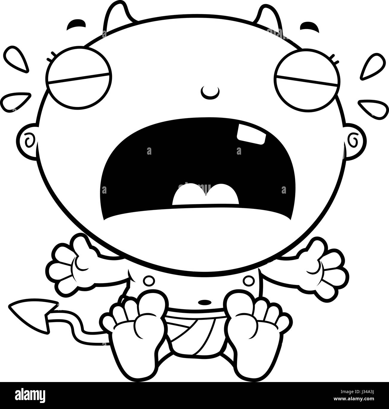 Cartoon illustration devil sitting hi-res stock photography and images ...