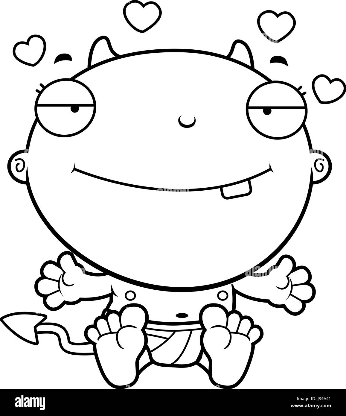 Cartoon illustration devil sitting hi-res stock photography and images ...