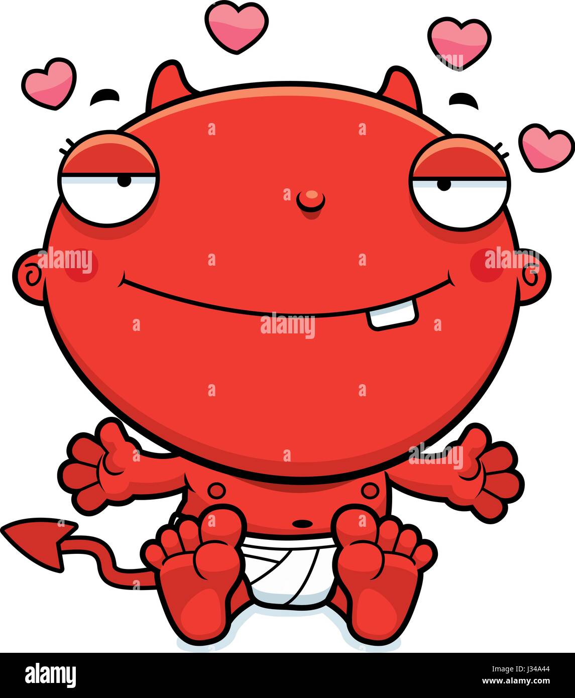 A cartoon illustration of a loving baby devil Stock Vector Image & Art ...