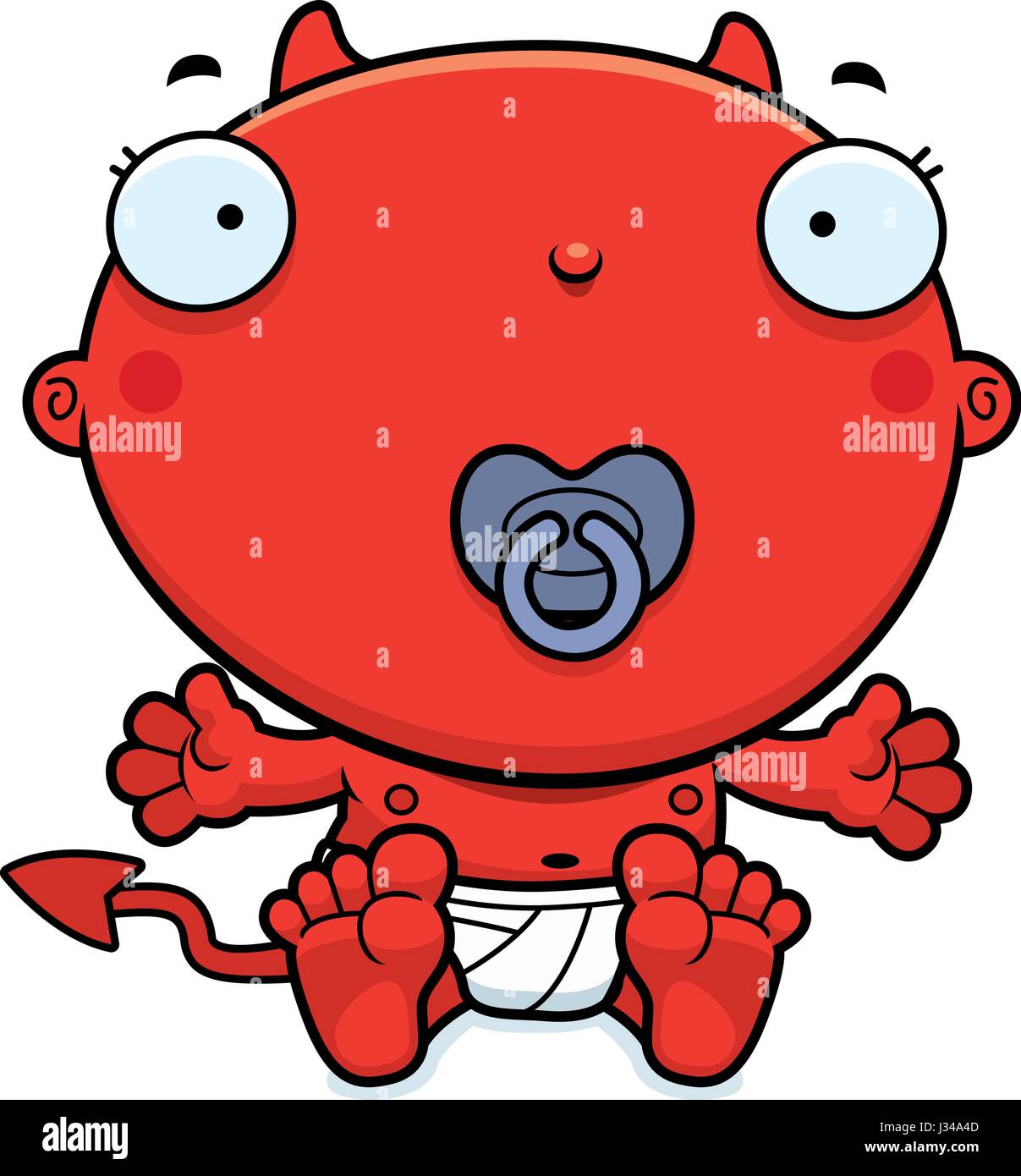 A cartoon illustration of a baby devil with a pacifier Stock Vector ...