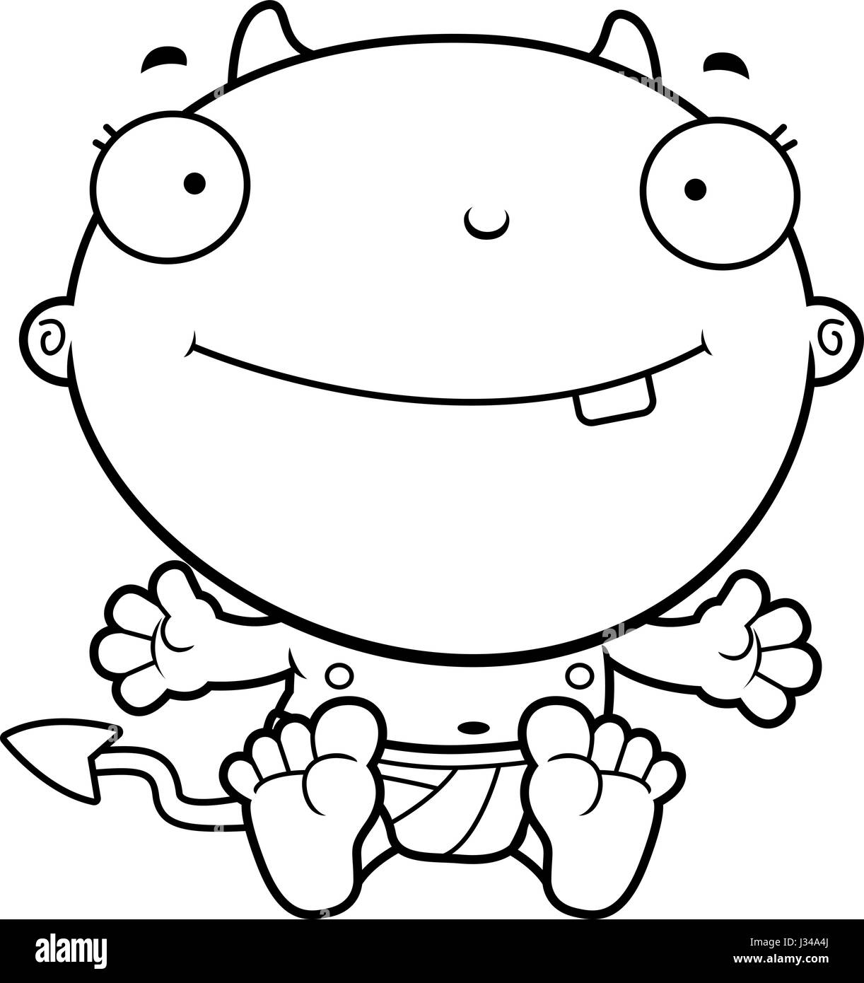 A cartoon illustration of a baby devil smiling Stock Vector Image & Art ...