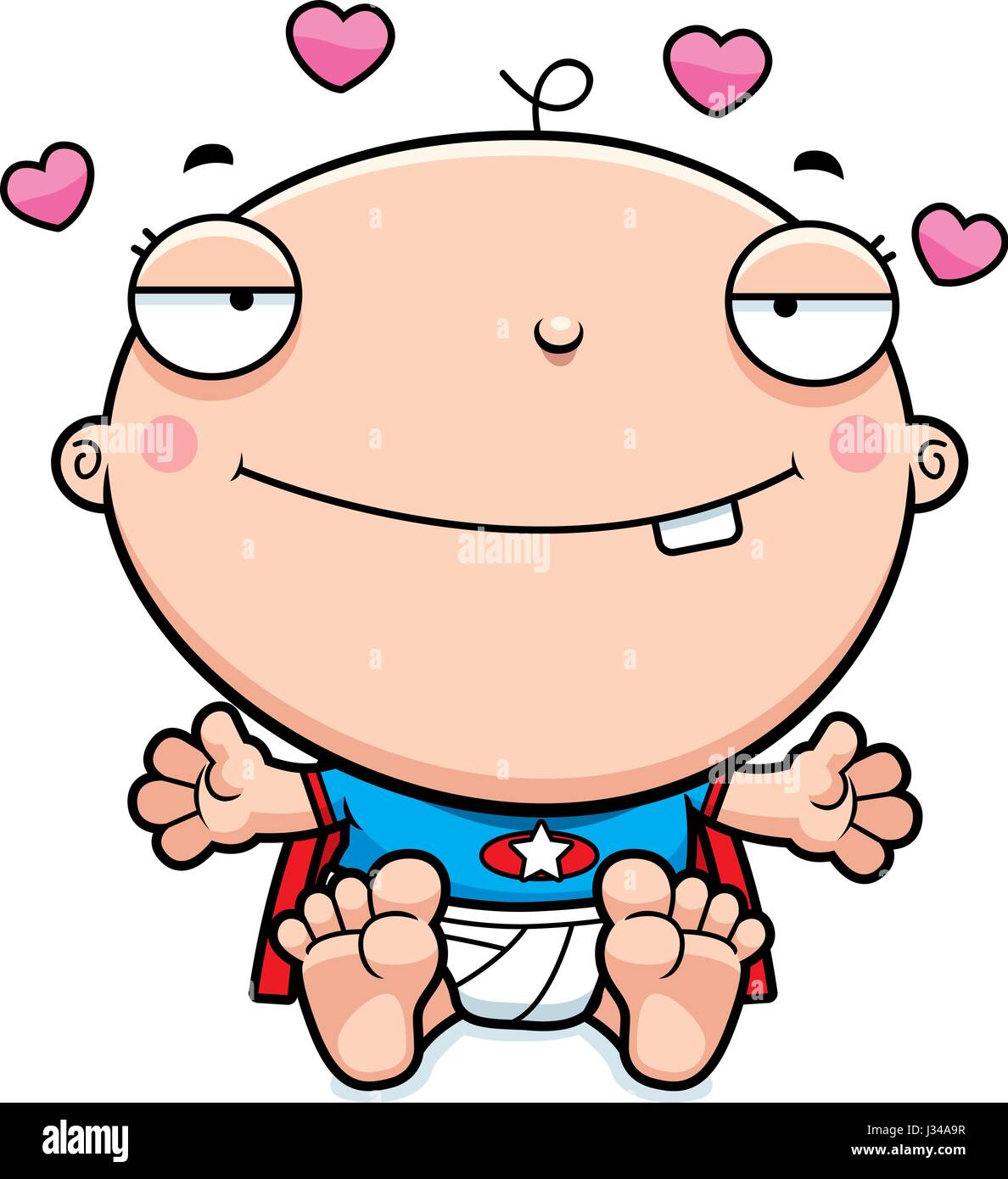 Cartoon illustration baby superhero smiling hi-res stock photography ...