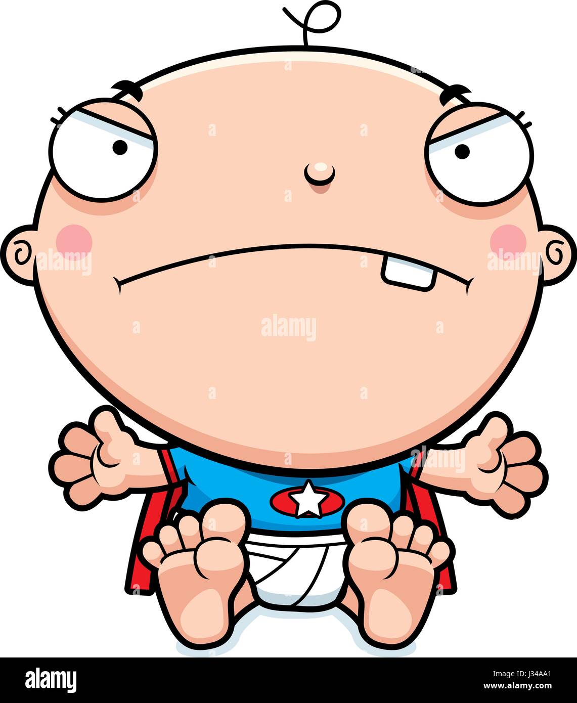 Cartoon illustration superhero looking angry Stock Vector Images - Alamy