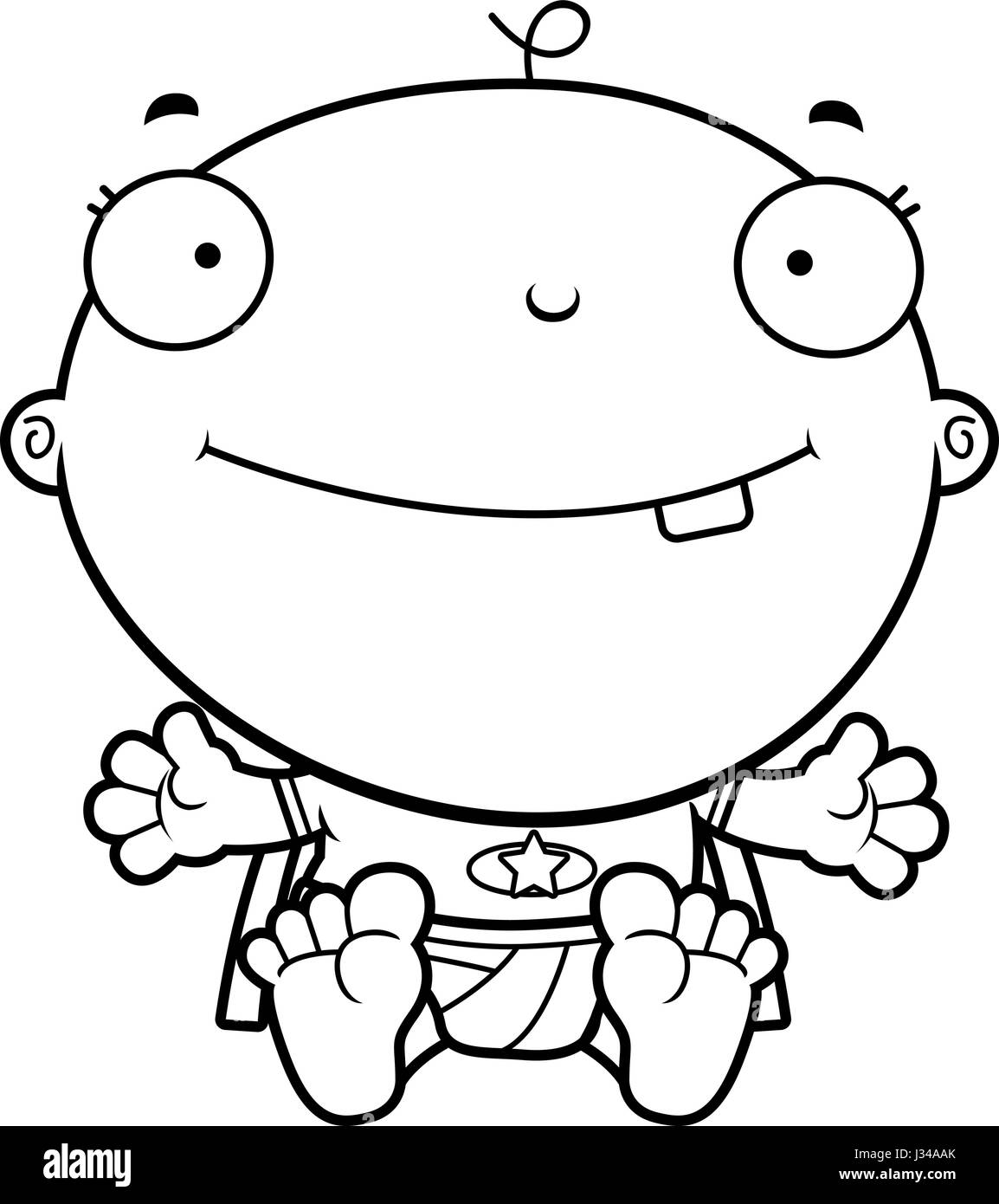 A cartoon illustration of a baby superhero smiling Stock Vector Image ...