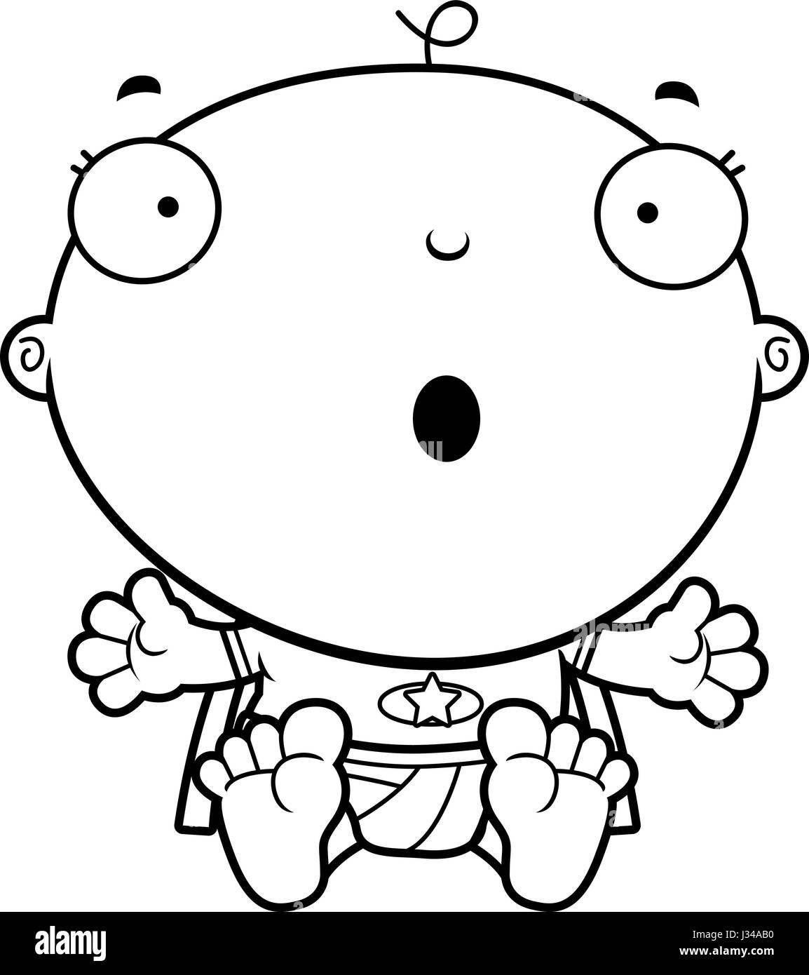 A cartoon illustration of a baby superhero looking surprised Stock ...