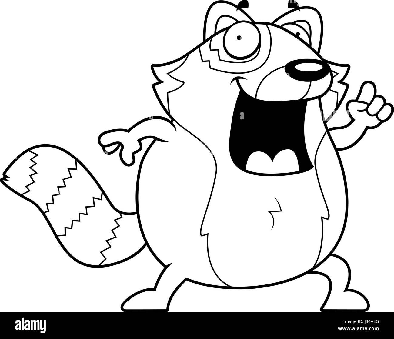 A cartoon illustration of a red panda with an idea Stock Vector Image ...