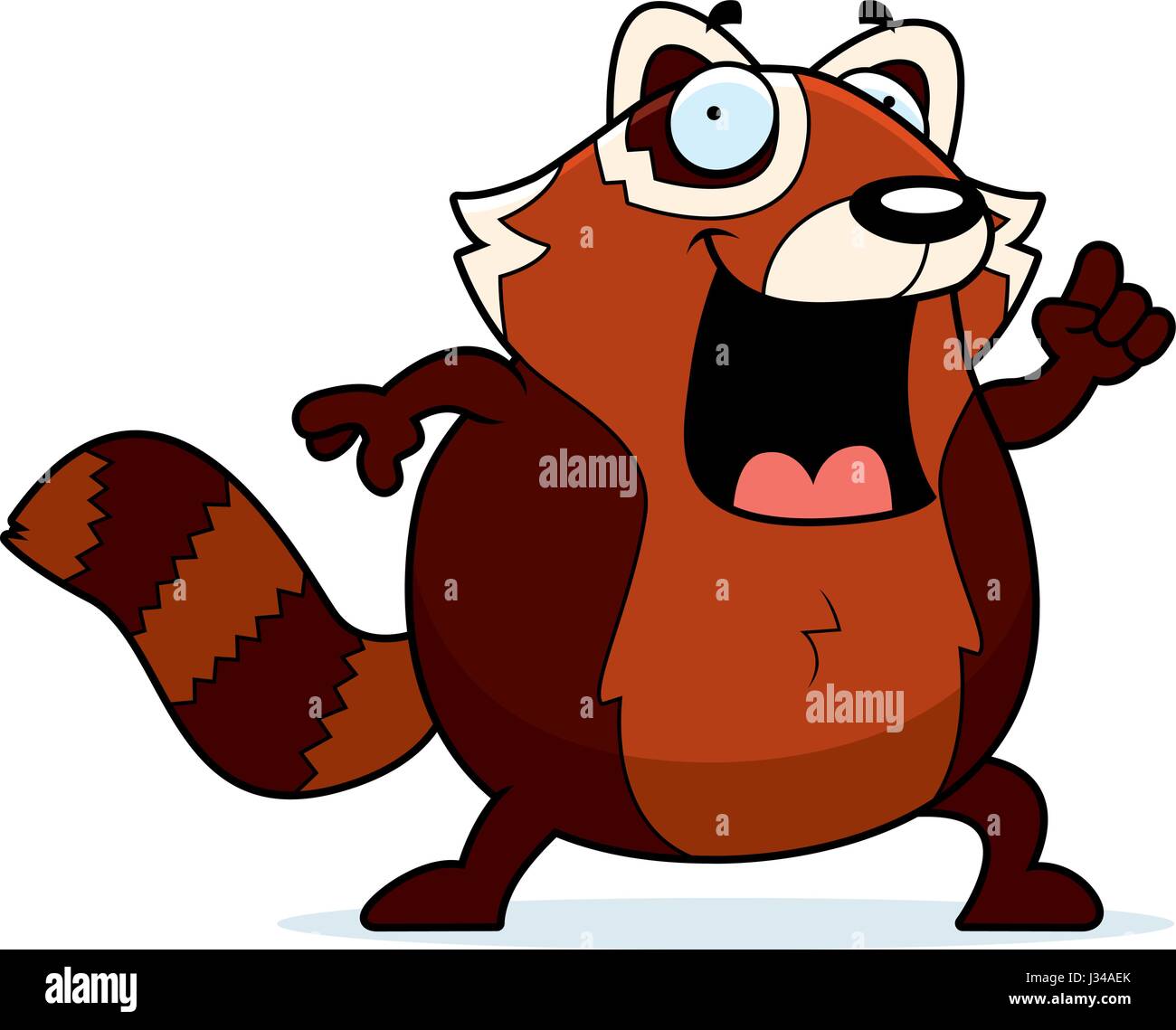 A cartoon illustration of a red panda with an idea Stock Vector Image ...