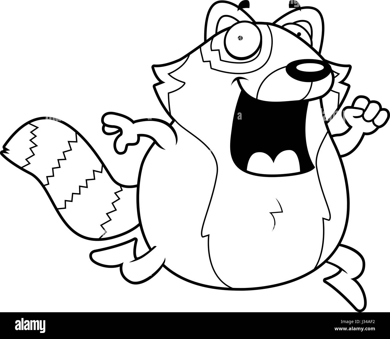 A cartoon illustration of a red panda running and smiling Stock Vector ...