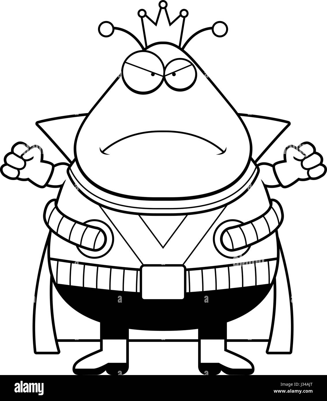 A cartoon illustration of a Martian king looking angry Stock Vector ...