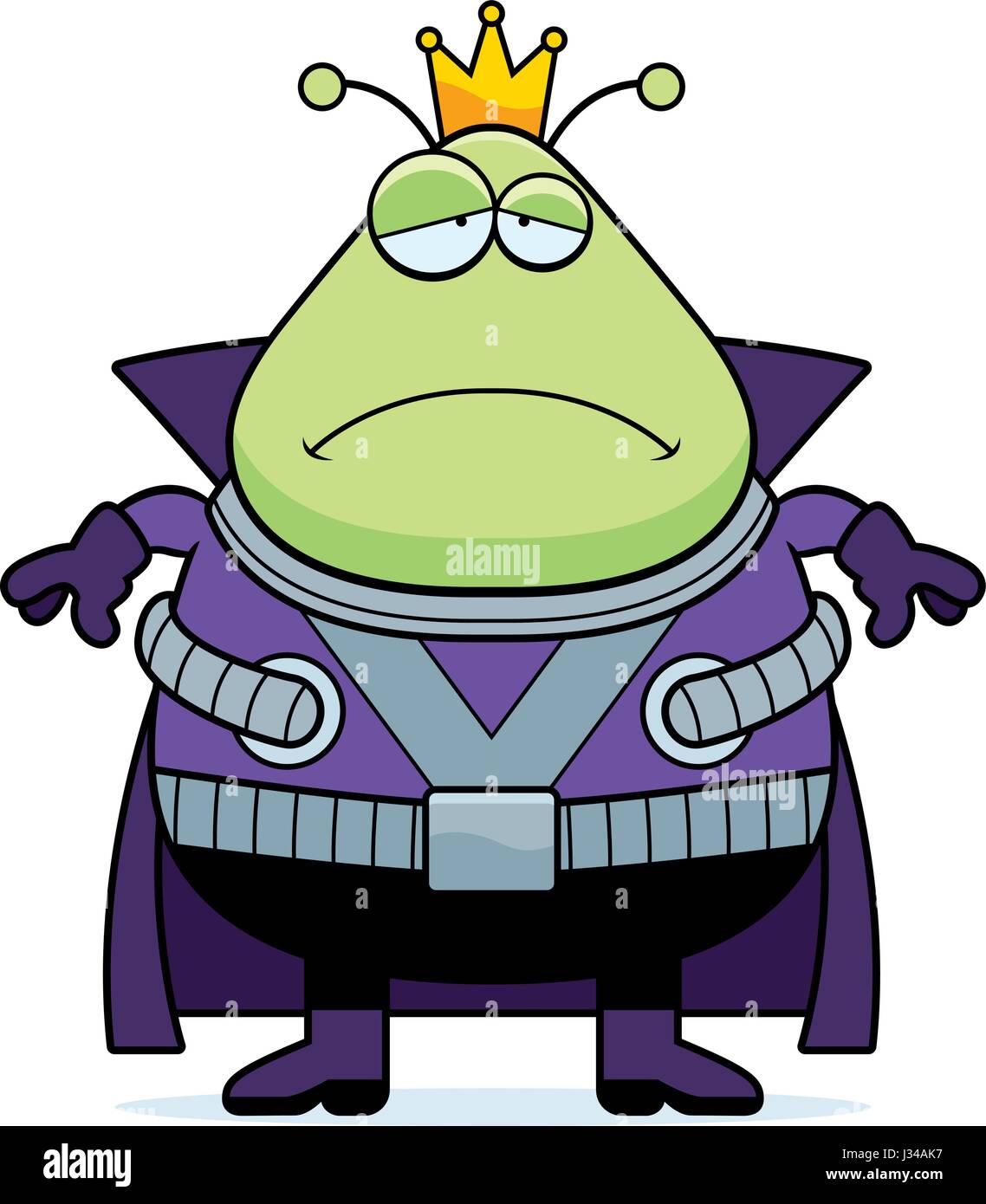 A cartoon illustration of a Martian king looking sad Stock Vector Image ...