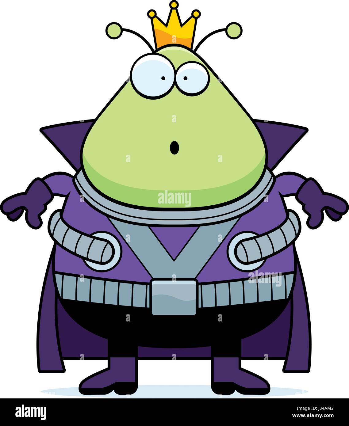A cartoon illustration of a Martian king looking surprised Stock Vector ...
