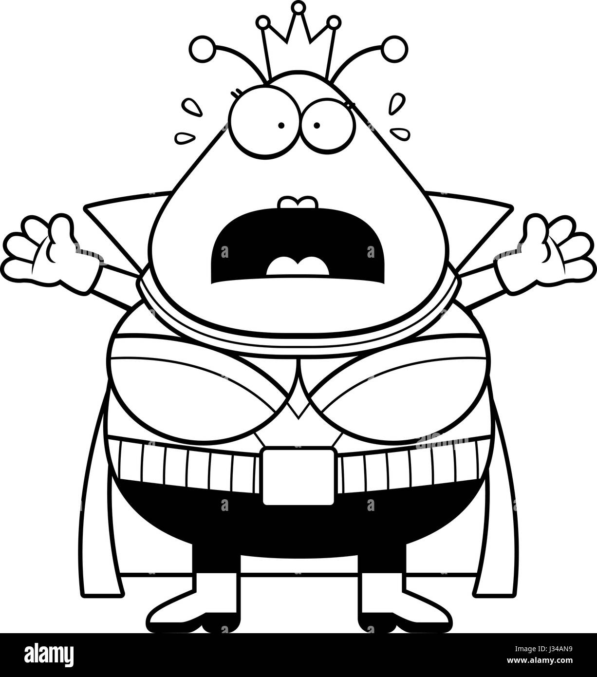 A cartoon illustration of a Martian queen looking scared Stock Vector ...