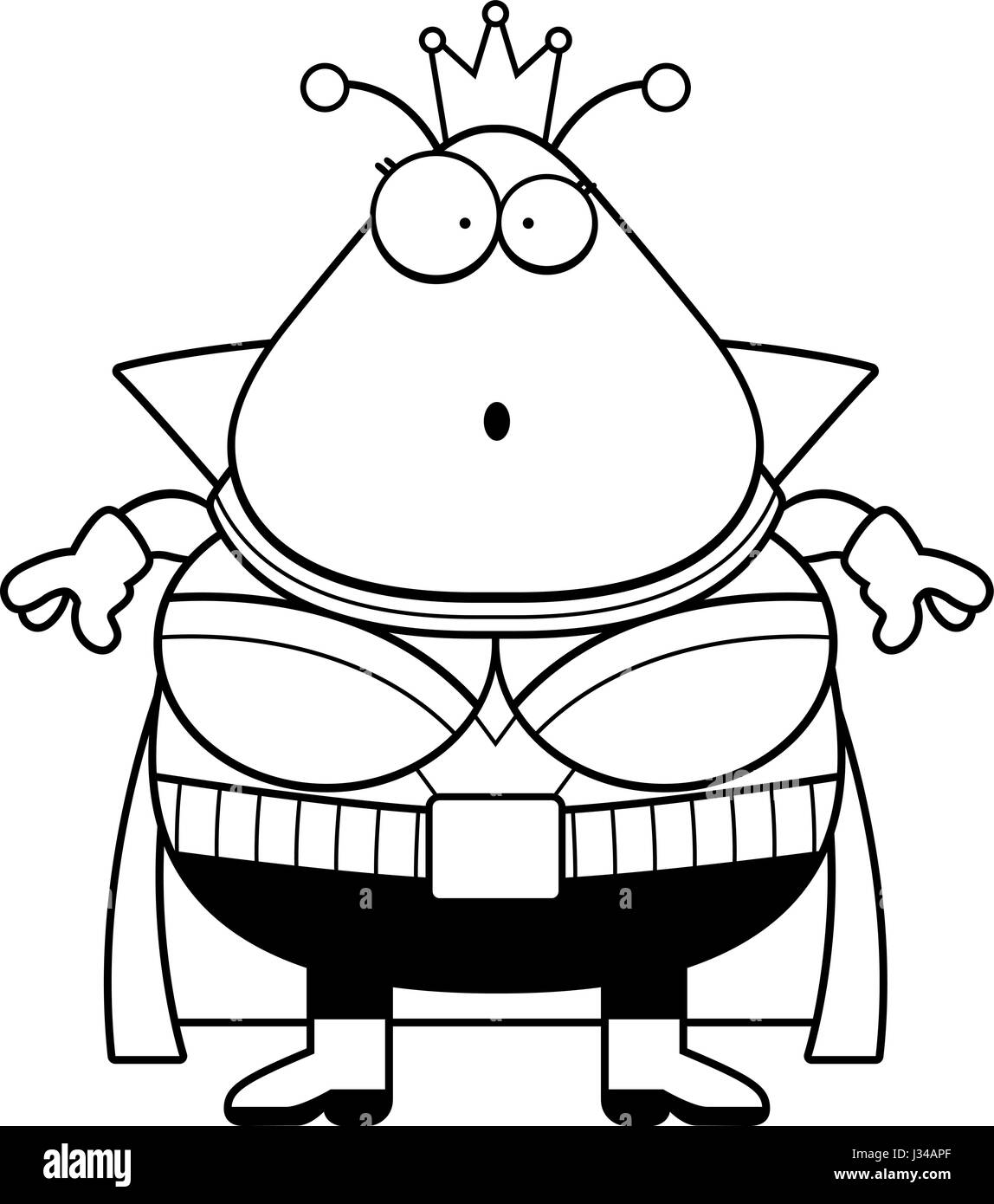A cartoon illustration of a Martian queen looking surprised Stock ...