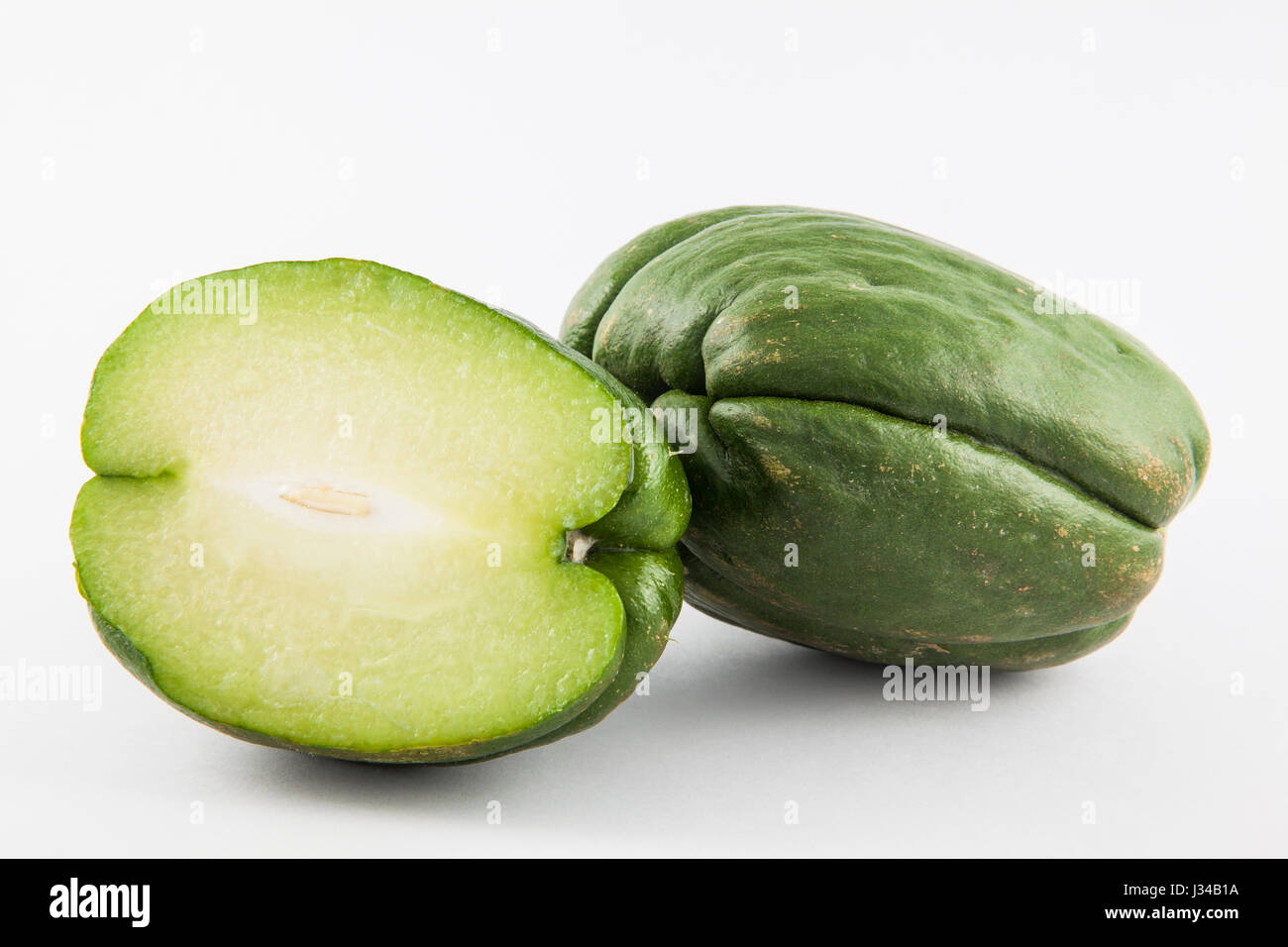 Chayote (Sechium edule) isolated in white background Stock Photo - Alamy