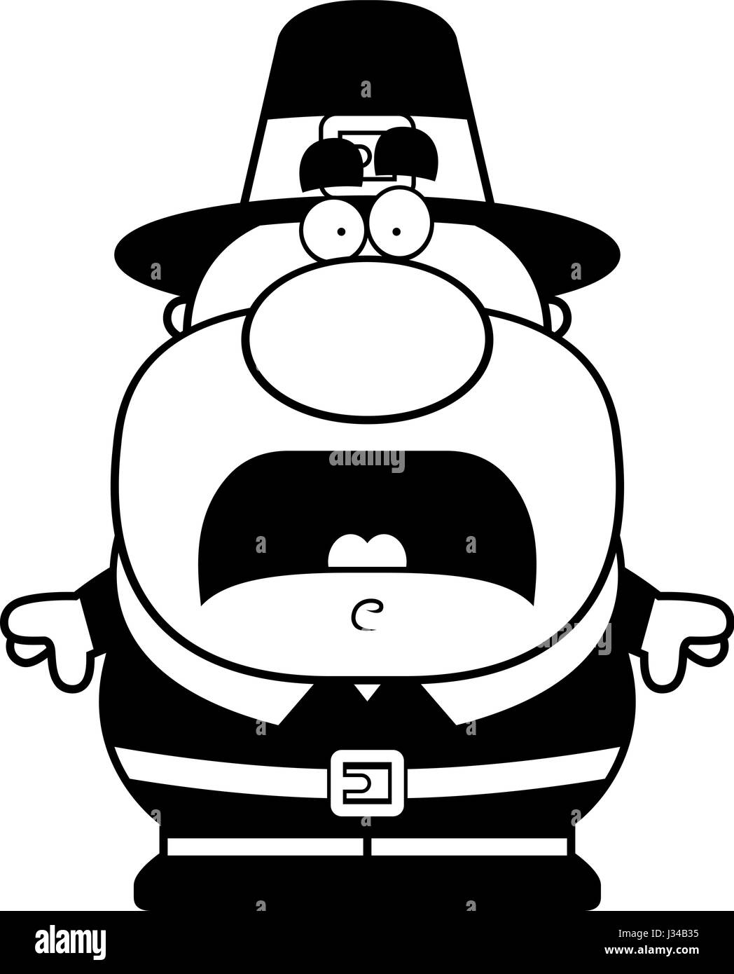 A cartoon illustration of a pilgrim looking scared Stock Vector Image ...