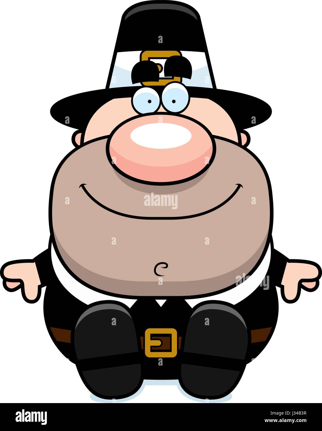 A cartoon illustration of a pilgrim sitting Stock Vector Image & Art ...