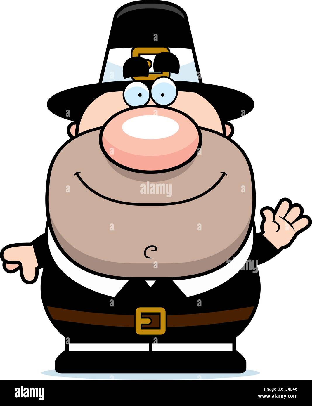 A cartoon illustration of a pilgrim waving Stock Vector Image & Art - Alamy