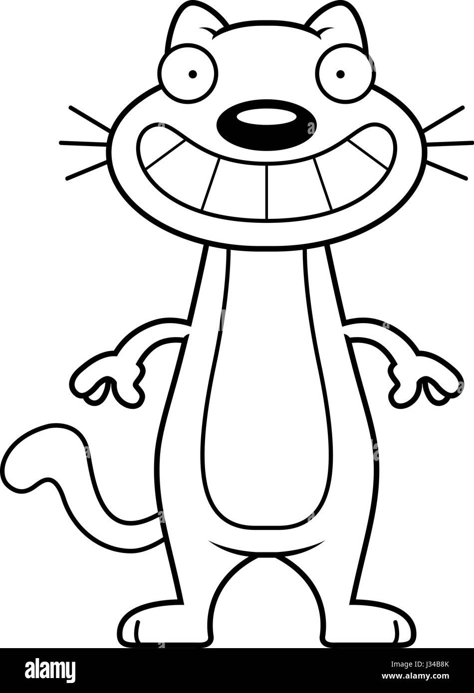 A cartoon illustration of a cat looking happy Stock Vector Image & Art ...