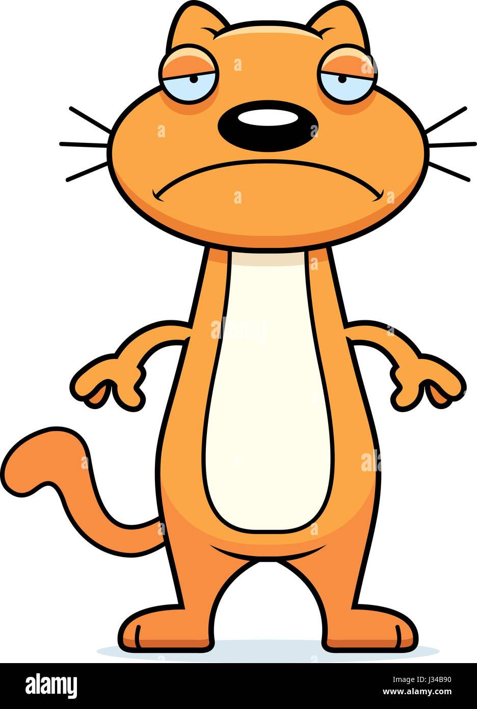 Cartoon illustration cat looking sad hi-res stock photography and ...