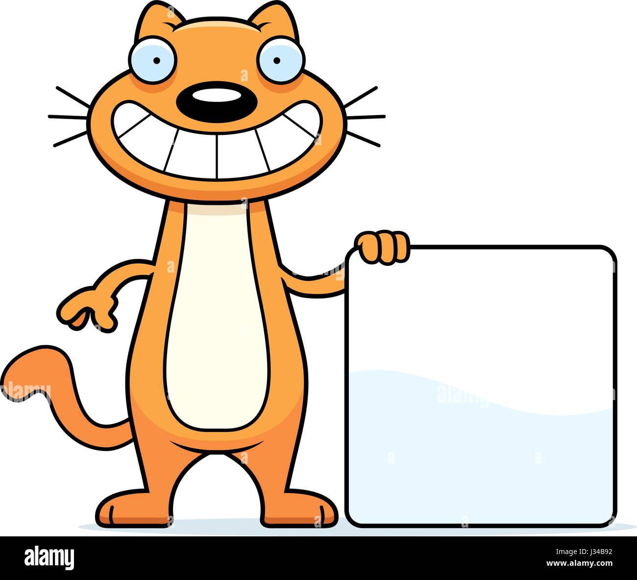 A cartoon illustration of a cat with a sign Stock Vector Image & Art ...