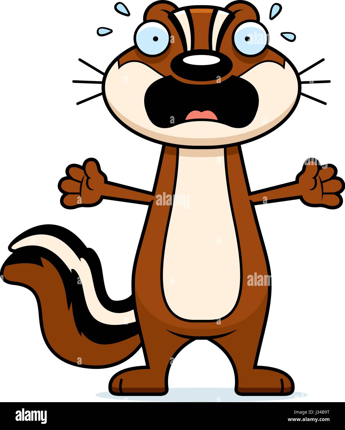 A cartoon illustration of a chipmunk looking scared Stock Vector Image ...