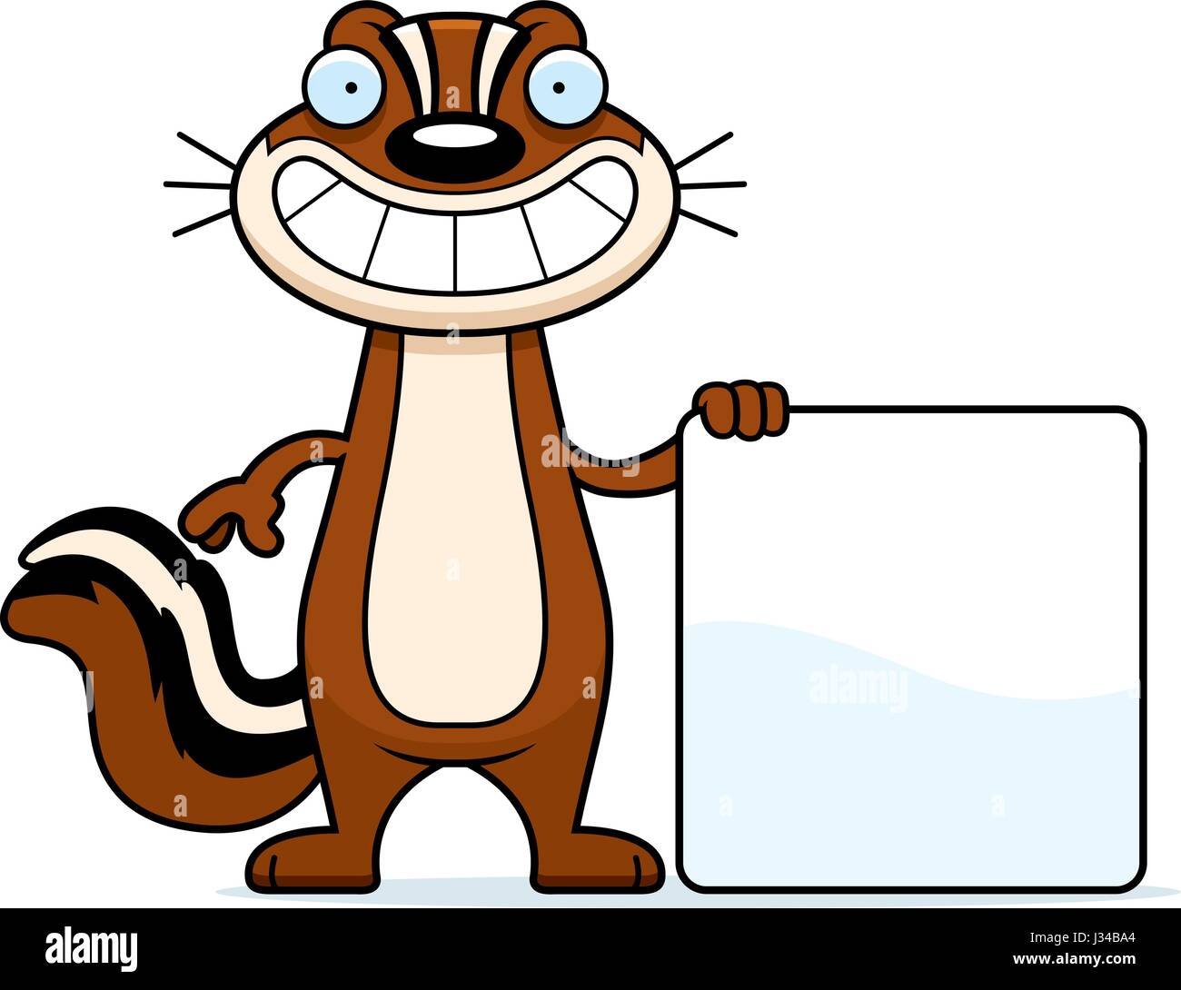 A cartoon illustration of a chipmunk with a sign Stock Vector Image ...